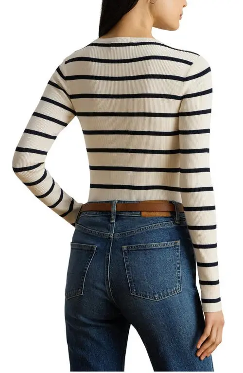 Ralph Lauren Striped Rib-knit Crewneck Sweater