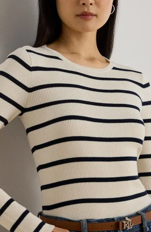 Ralph Lauren Striped Rib-knit Crewneck Sweater