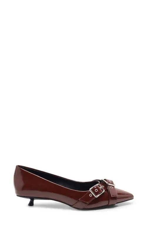Free People Pointed-toe Kitten Heel Pumps - Cabernet Vegan Leather
