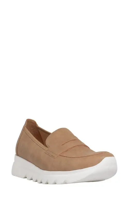 WOLKY Snoafer Platform Wedge Loafer - Sand