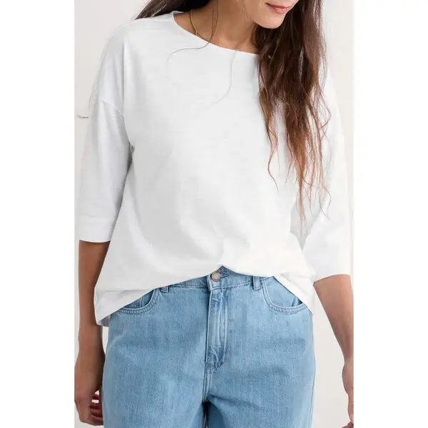 SEASALT CORNWALL Tremayne Quay Organic Cotton Top - Salt