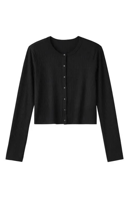RHONE Livluxe Rib Cardigan - Pure Black