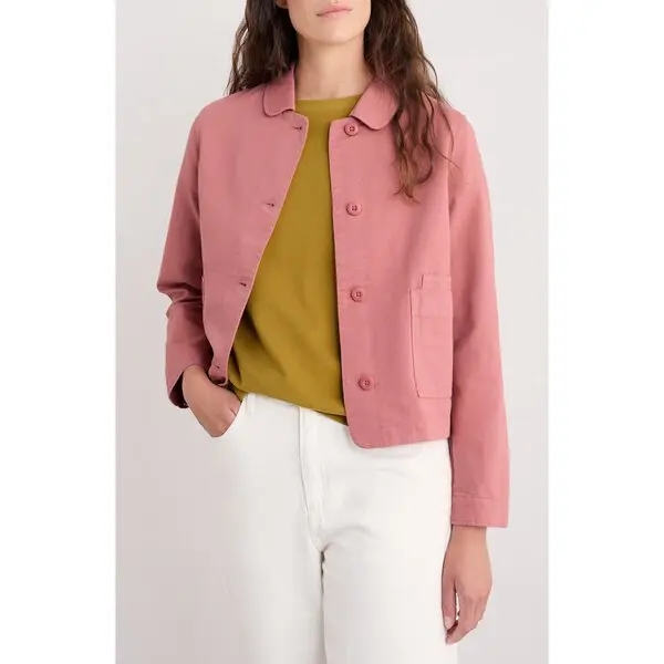 SEASALT CORNWALL Coombe Lane Organic Cotton Chore Jacket - Dusty Rose