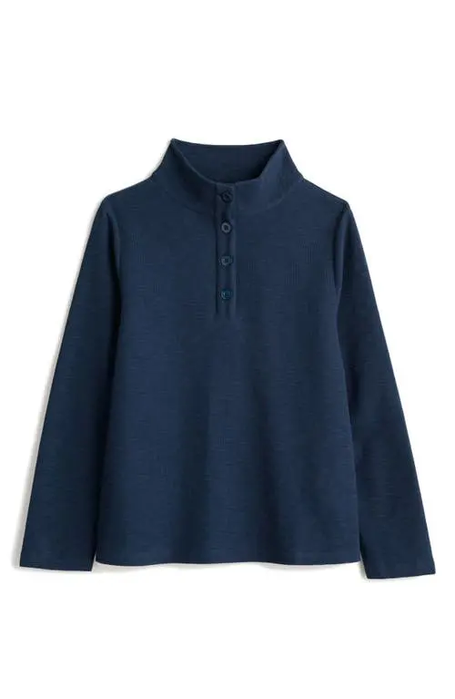 SEASALT CORNWALL Organic Cotton Half Placket Sweatshirt - Maritime