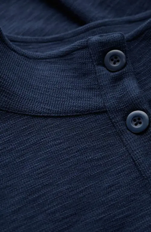 SEASALT CORNWALL Organic Cotton Half Placket Sweatshirt - Maritime