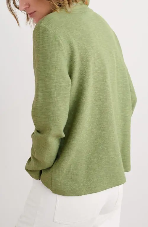 SEASALT CORNWALL Organic Cotton Half Placket Sweatshirt - Moss