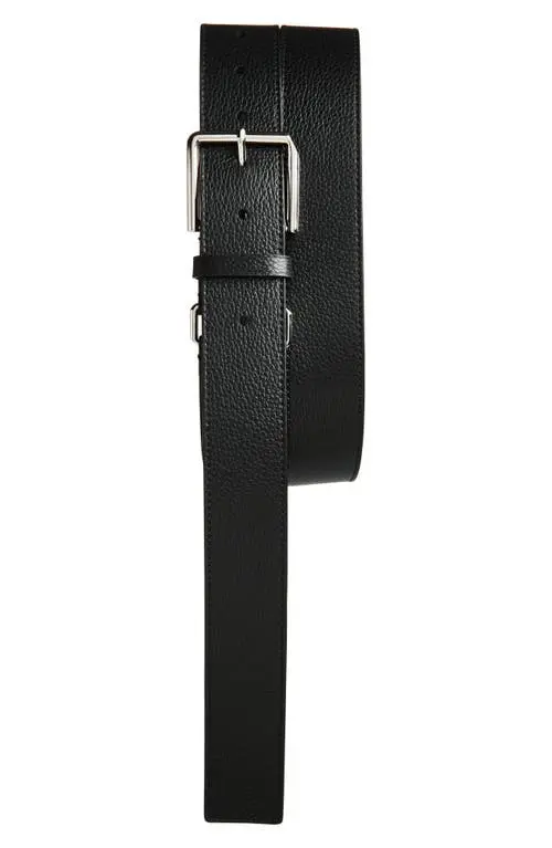 Givenchy Square Ring Leather Belt - Black