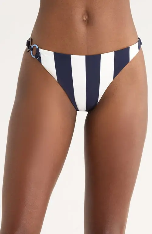 REISS Bridgette Striped Bikini Bottom - Navy/brown