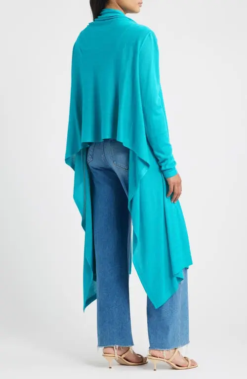 DAI MODA Cat Wrap Shawl Sweater - Turquoise