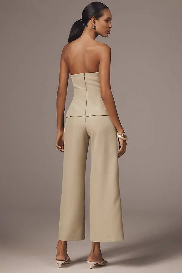 RARE LONDON Petite Strapless Tailored Jumpsuit