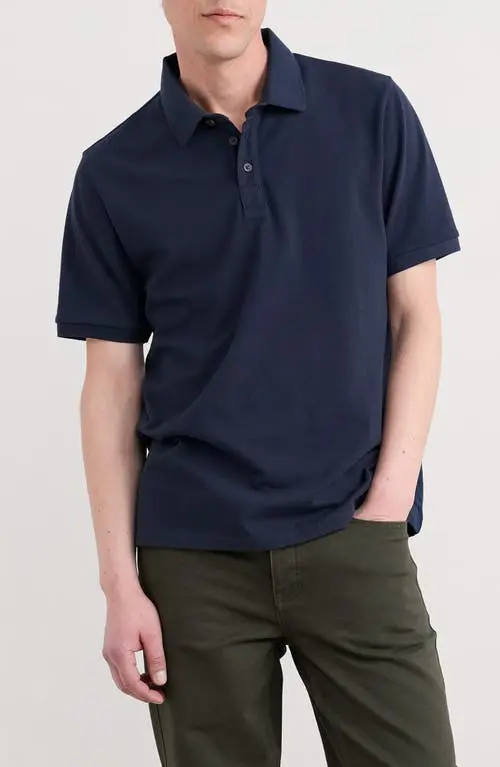 SEASALT CORNWALL Balefire Organic Cotton Polo - Maritime