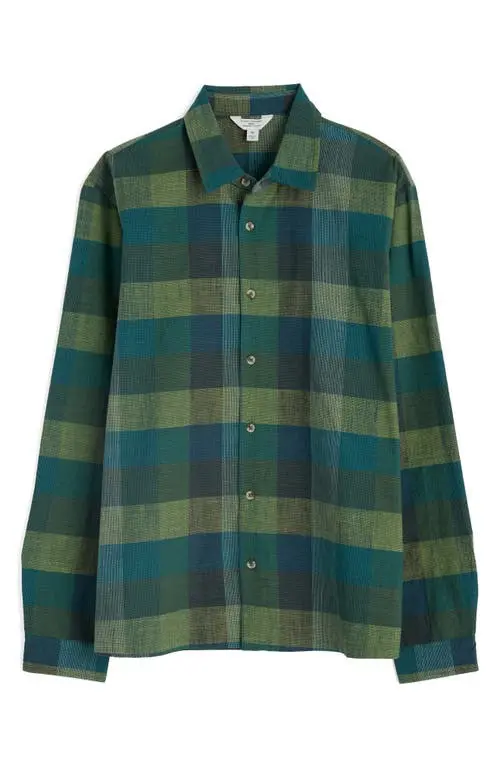 SEASALT CORNWALL Penmere Plaid Organic Cotton Button-up Shirt