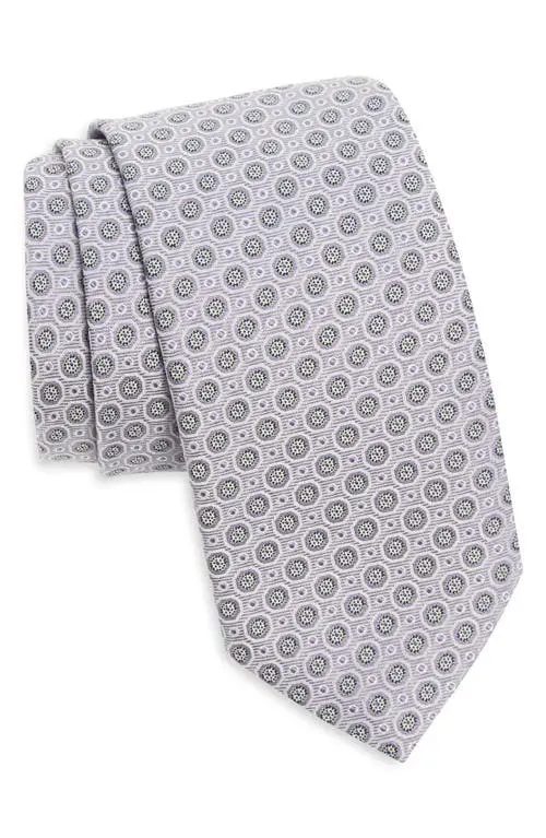 BOSS Mixed Medallion Silk Blend Neck Tie - Light/pastel Purple