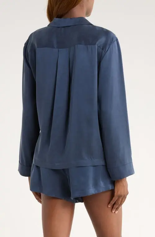 Lunya Washable Silk Short Pajamas - Deep Blue