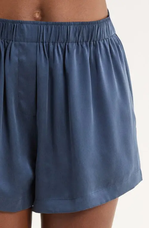 Lunya Washable Silk Short Pajamas - Deep Blue