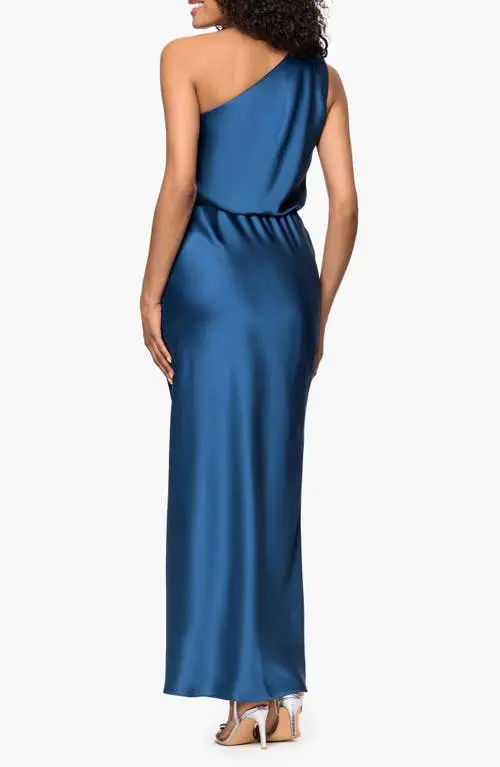 XSCAPE EVENINGS One-shoulder Satin Evening Gown