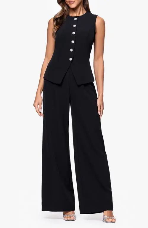 XSCAPE EVENINGS Laguna Sleeveless Jumpsuit - Black