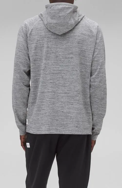 Reigning Champ Solotex® Mesh Tiebreak Quarter Zip Performance Hoodie - Heather Grey