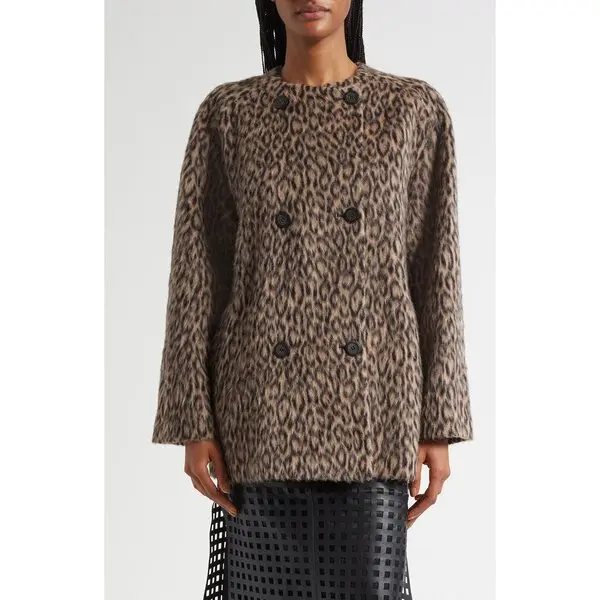 Emporio Armani Leopard Print Double-breasted Jacket