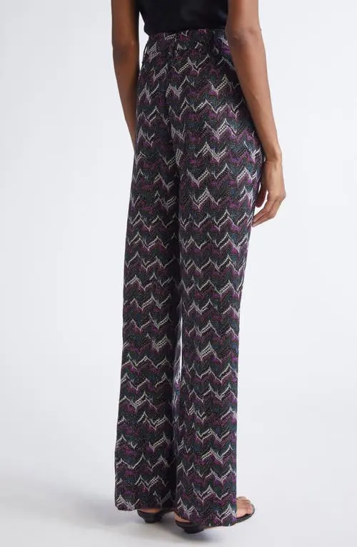Missoni Chevron Stripe Metallic Knit Pants