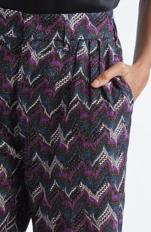 Missoni Chevron Stripe Metallic Knit Pants