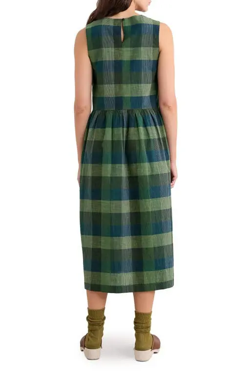 SEASALT CORNWALL Sleeveless Checked Organic Cotton Midi Dress - Trystan Multi