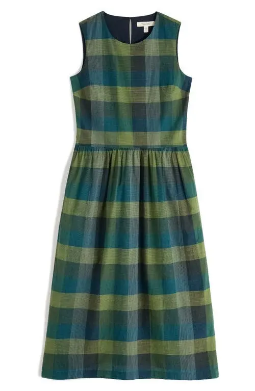 SEASALT CORNWALL Sleeveless Checked Organic Cotton Midi Dress - Trystan Multi