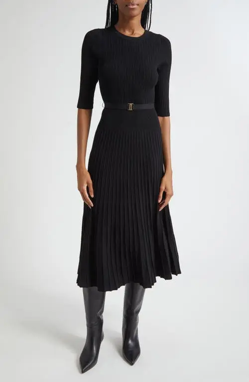 Veronica Beard Elthea Rib Knit Midi Dress