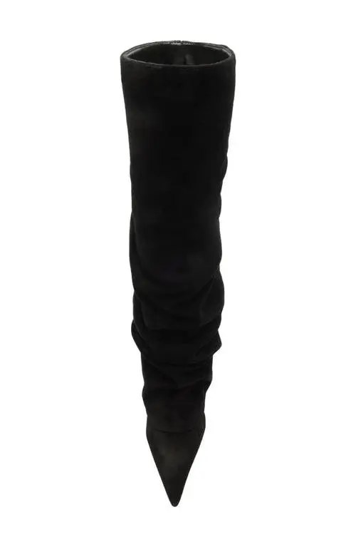 Schutz Mikki Up Cloak Pointed Toe Knee High Boots - Black