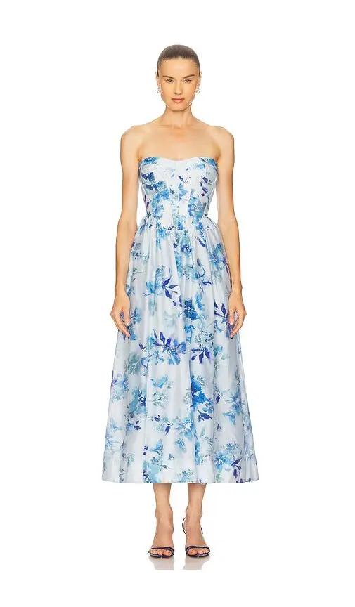 Bardot Lola Corset Midi Dress - Blue
