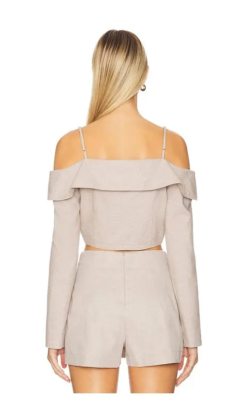 Matthew Bruch Off Shoulder Double-breasted Top
