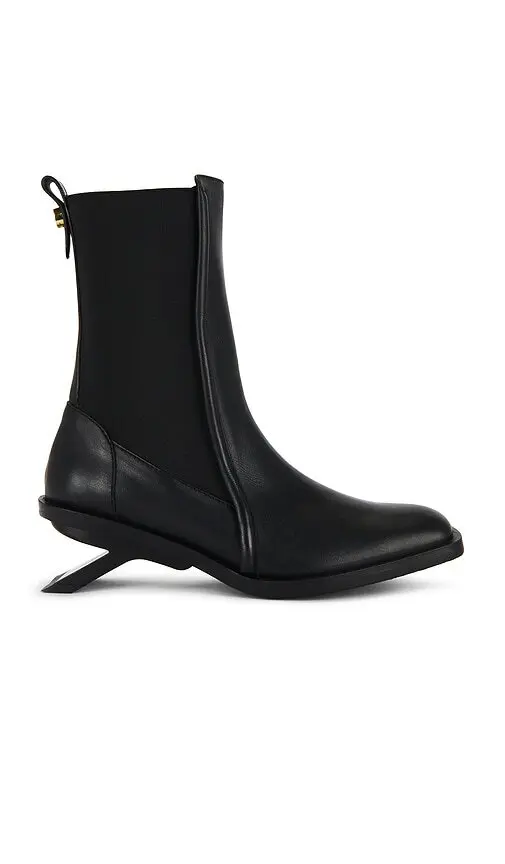 NORA LOZZA Chelsea Boot With Sculptural Heel - Black