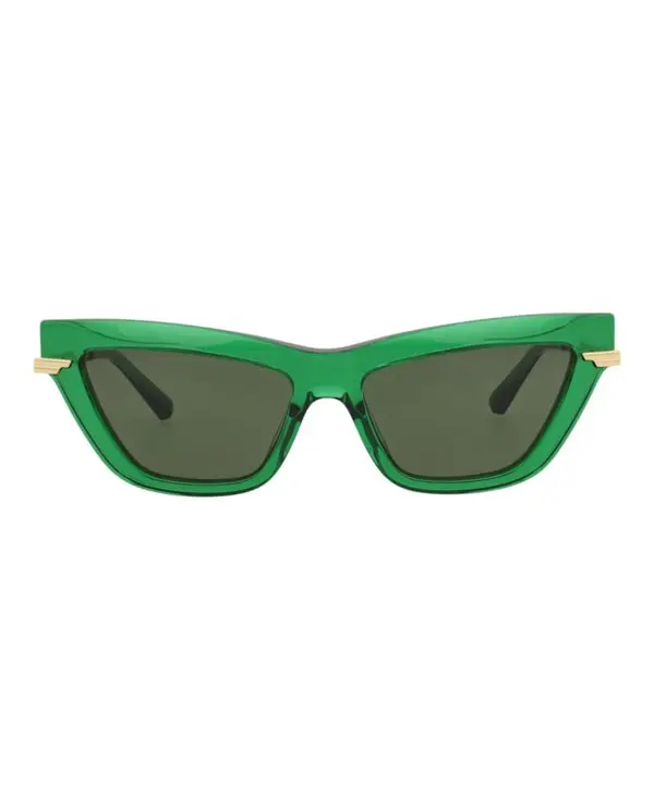 Bottega Veneta Cat Eye Frame Recycled Acetate Sunglasses - Green Gold Green (bv1241s/30014294/003)