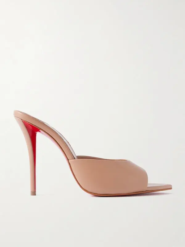 CHRISTIAN LOUBOUTIN Miss Z 100 Leather Mules - Neutrals