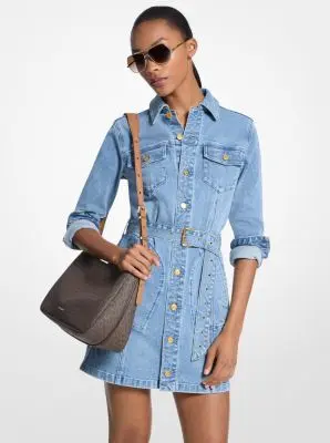 Michael Kors Denim Belted Mini Dress