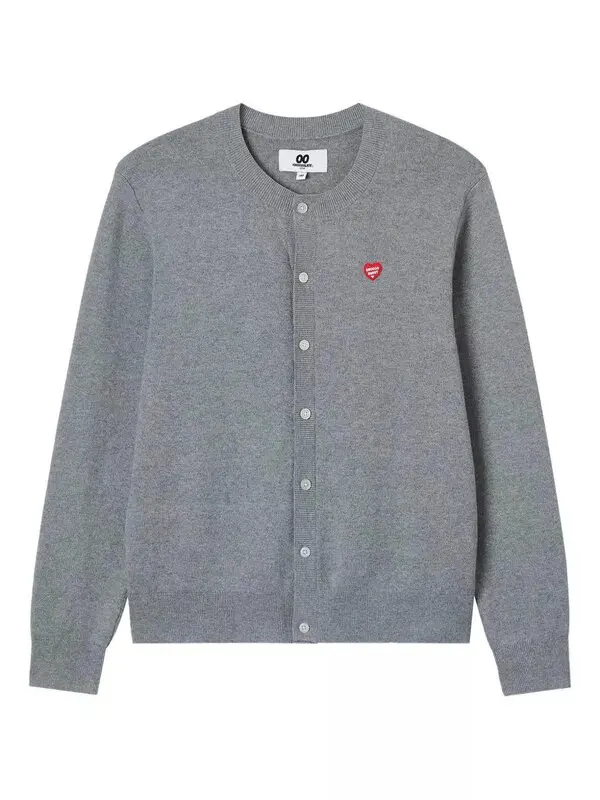 CHOCOOLATE Heart-embroidered Cardigan