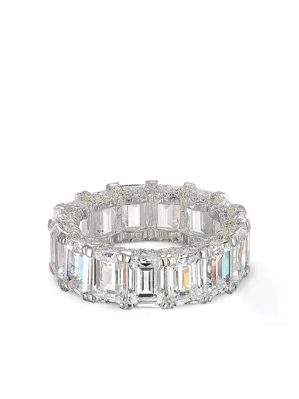 ANABELA CHAN Dust Baguette Eternity Ring - Silver