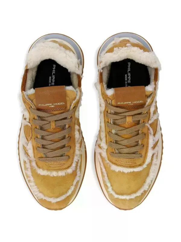Philippe Model Shearling Trim Running Sneakers - Brown