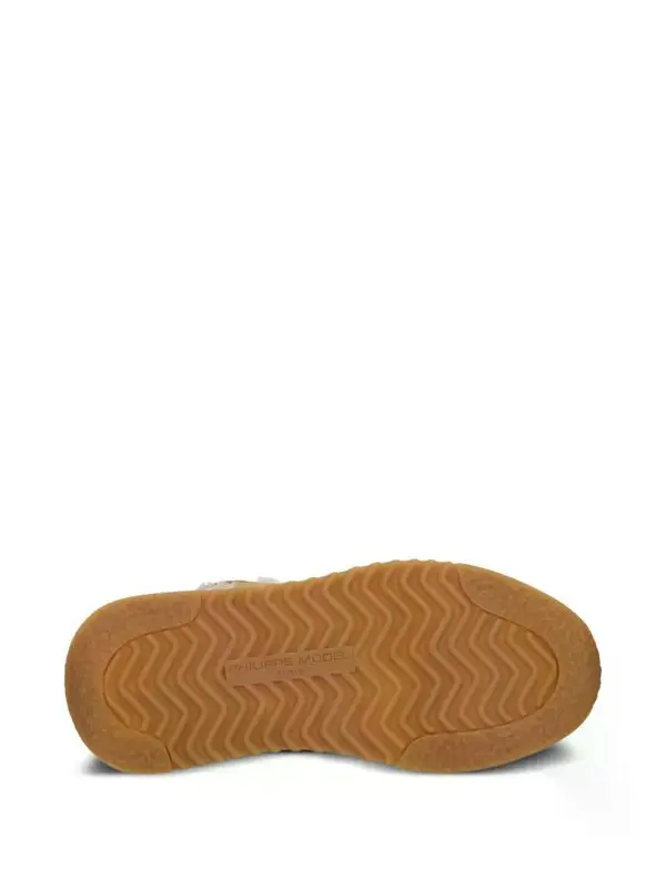Philippe Model Shearling Trim Running Sneakers - Brown