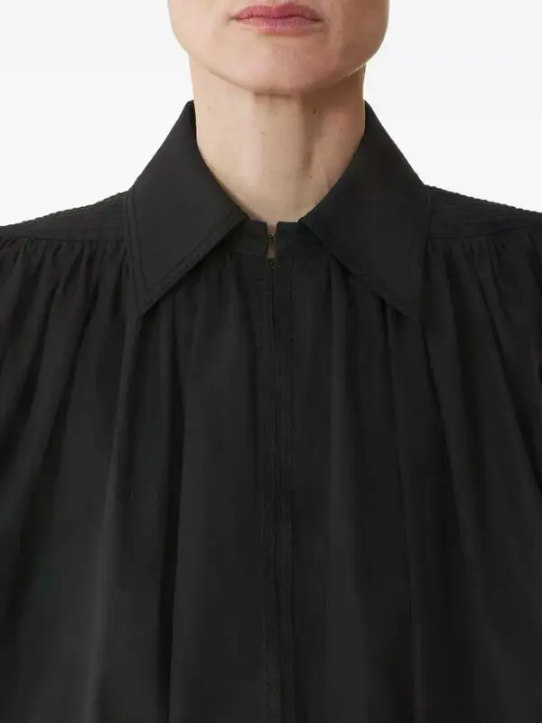 LANVIN Puffed-sleeve Zip-front Top