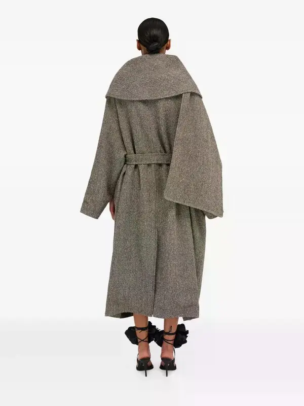 FERRAGAMO Herringbone Belted Coat