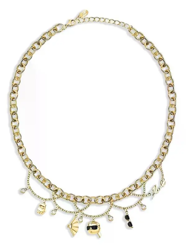 Karl Lagerfeld Ikon Charms Necklace - Gold