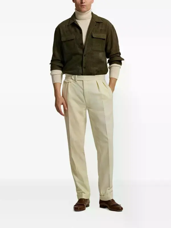 Ralph Lauren Purple Label Pleated Wool Trousers - Neutrals