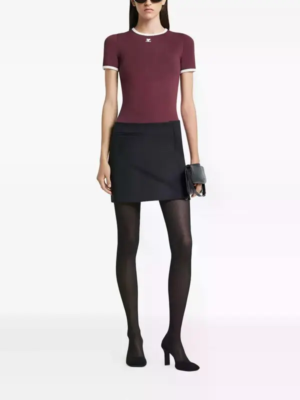 COURREGES Contrast-trim Cotton T-shirt