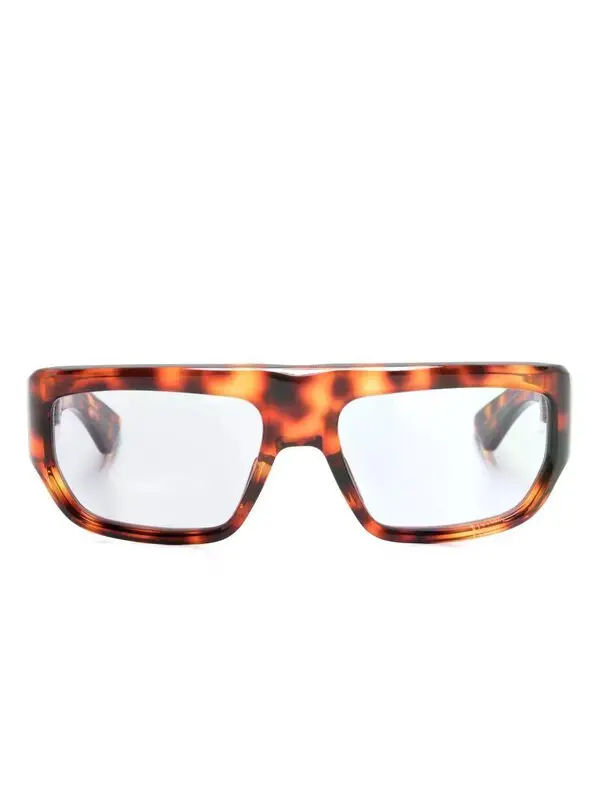 JACQUES MARIE MAGE Rectangle-frame Sunglasses - Brown