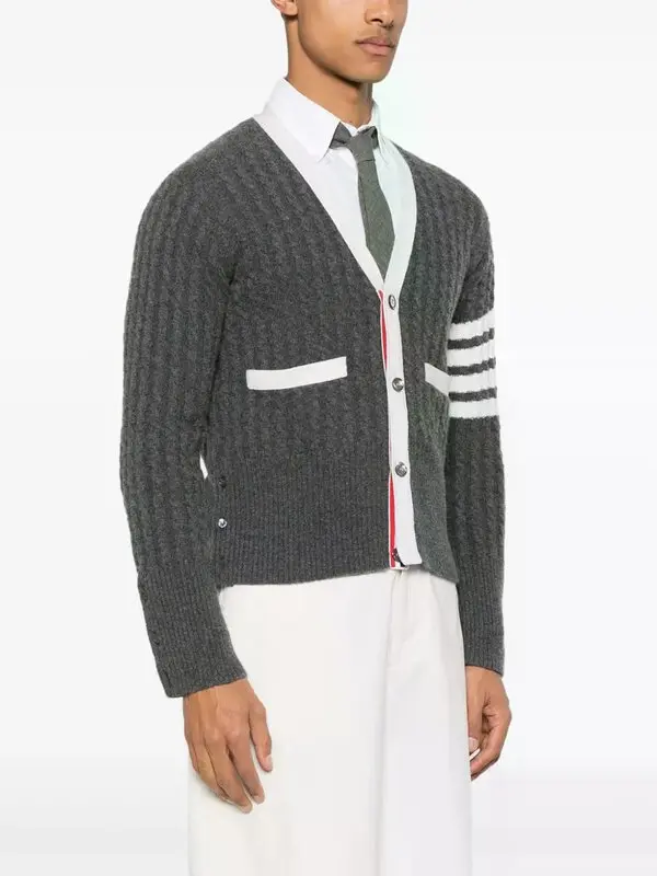 Thom Browne 4-bar V-neck Cashmere Cardigan