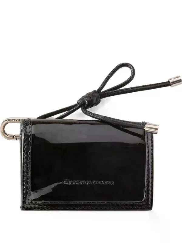 Ermanno Scervino Patent-leather Clasp Wallet - Black