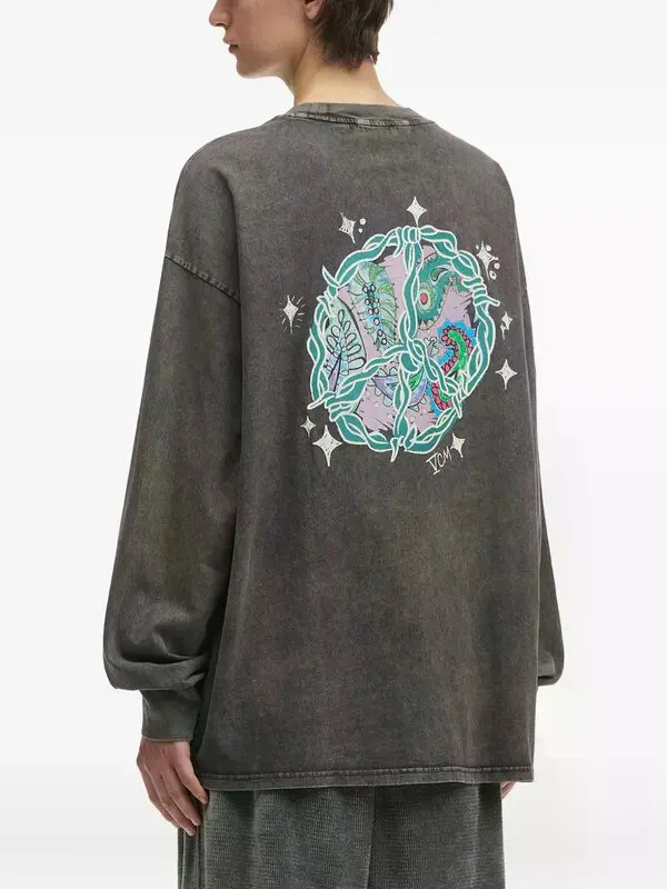 FIVE CM Acid-wash Long-sleeve T-shirt - Grey