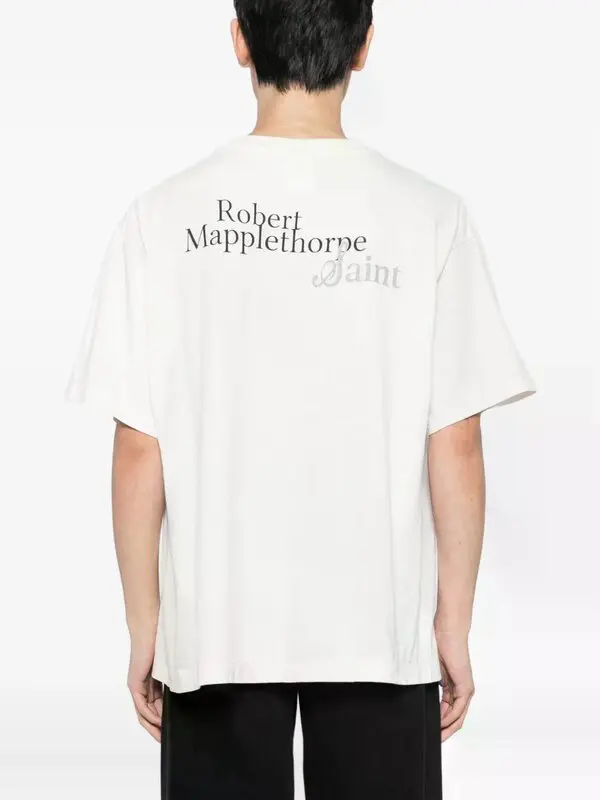 SAINT MXXXXXX Logo-printed T-shirt - Neutrals