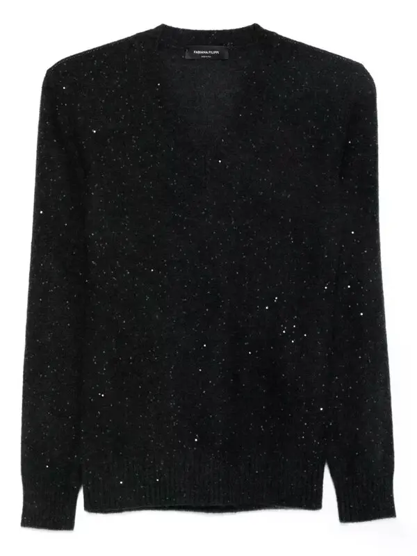 Fabiana Filippi Sequin-embellished V-neck Sweater